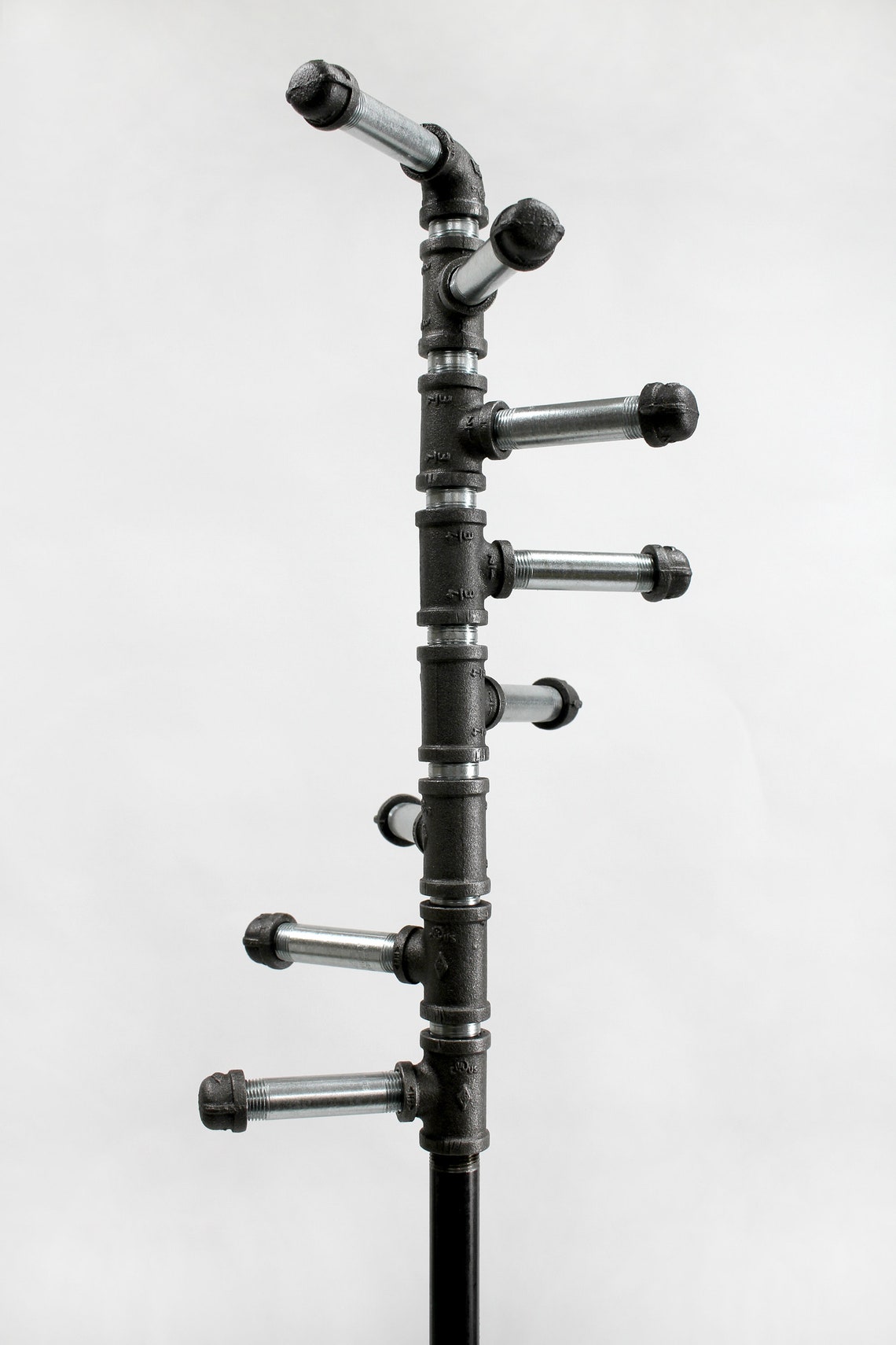 Coat Rack Mixed Metal Standing Industrial Style Black - Etsy