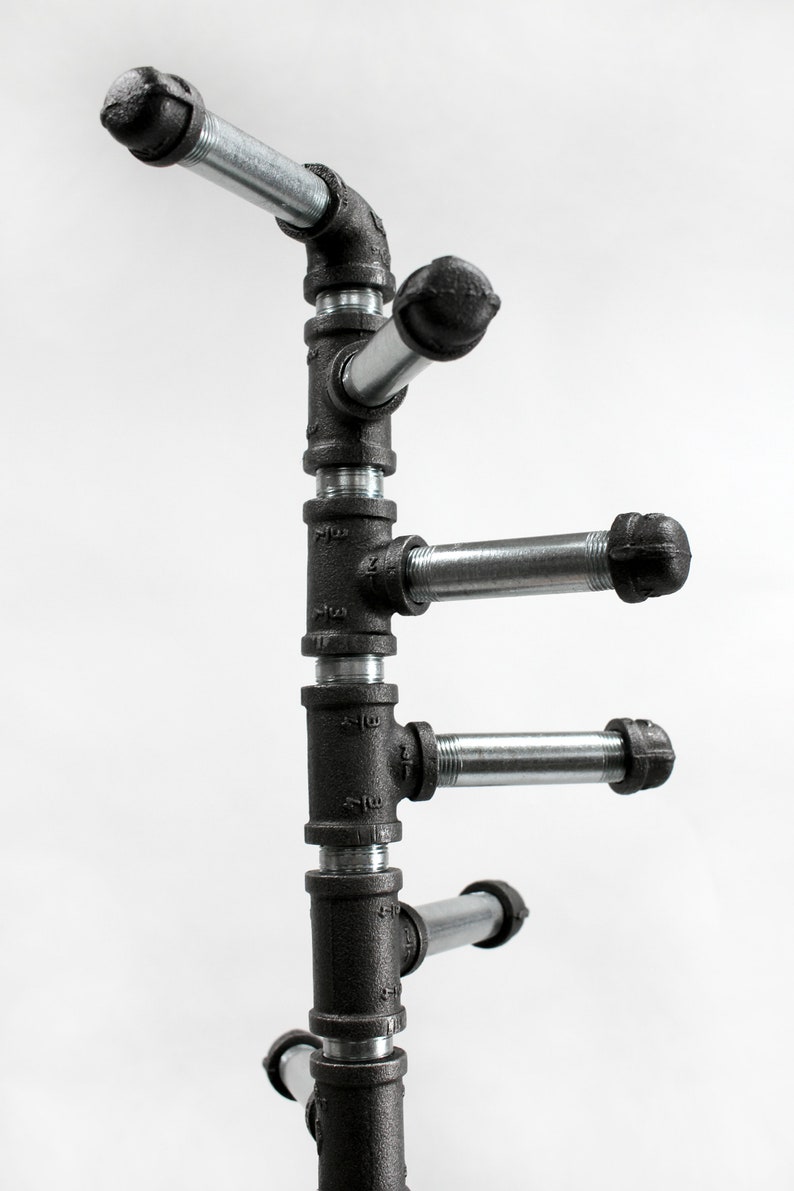 Coat Rack Mixed Metal Standing Industrial Style Black - Etsy