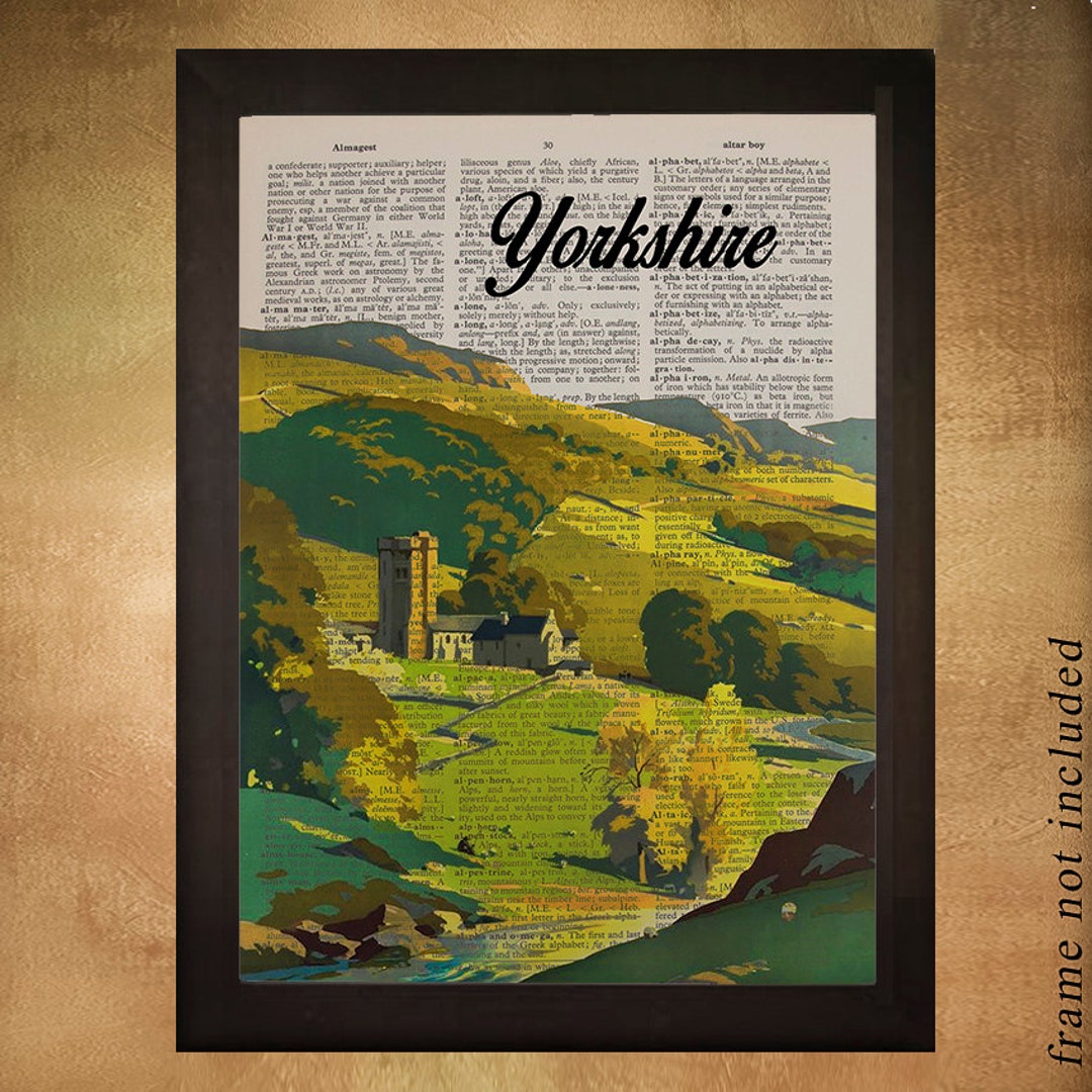 Yorkshire Dictionary Art Print York Northern England UK Britain Travel ...