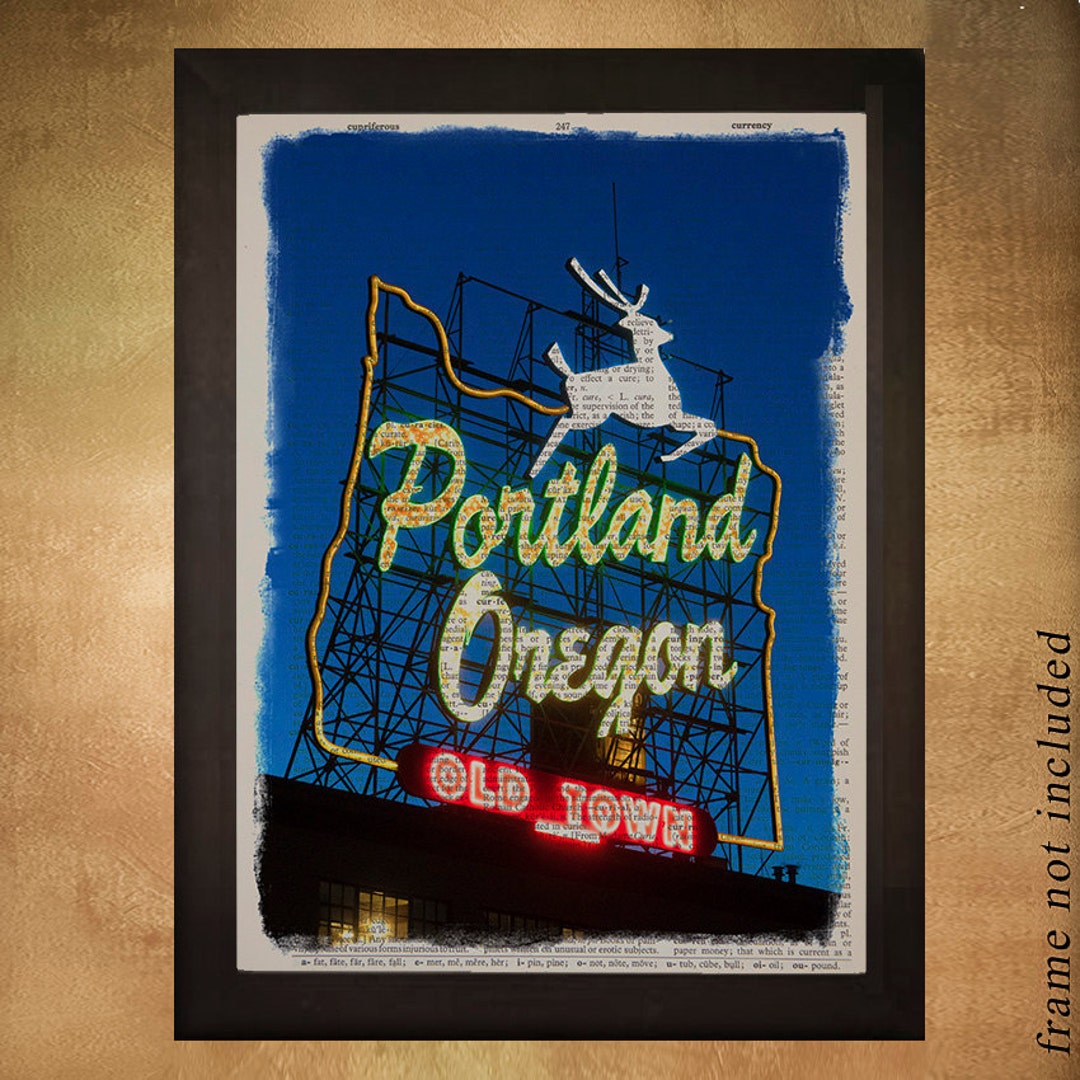 Portland Sign Dictionary Art Print Oregon Pdx Wall Art Home - Etsy