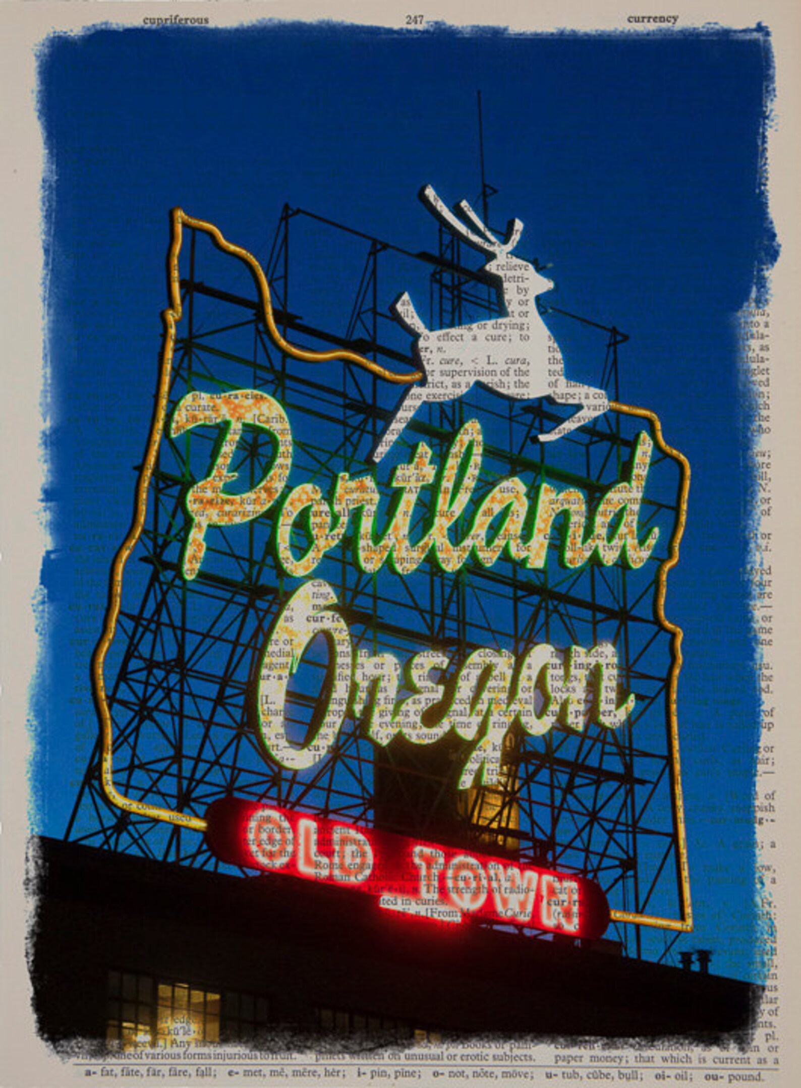 Portland Sign Dictionary Art Print Oregon Pdx Wall Art Home | Etsy
