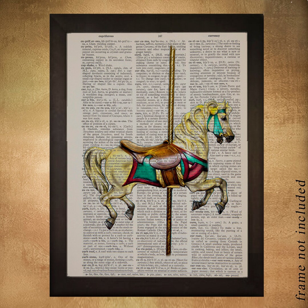 Carousel Horse Dictionary Art Print Wooden Horse - Etsy