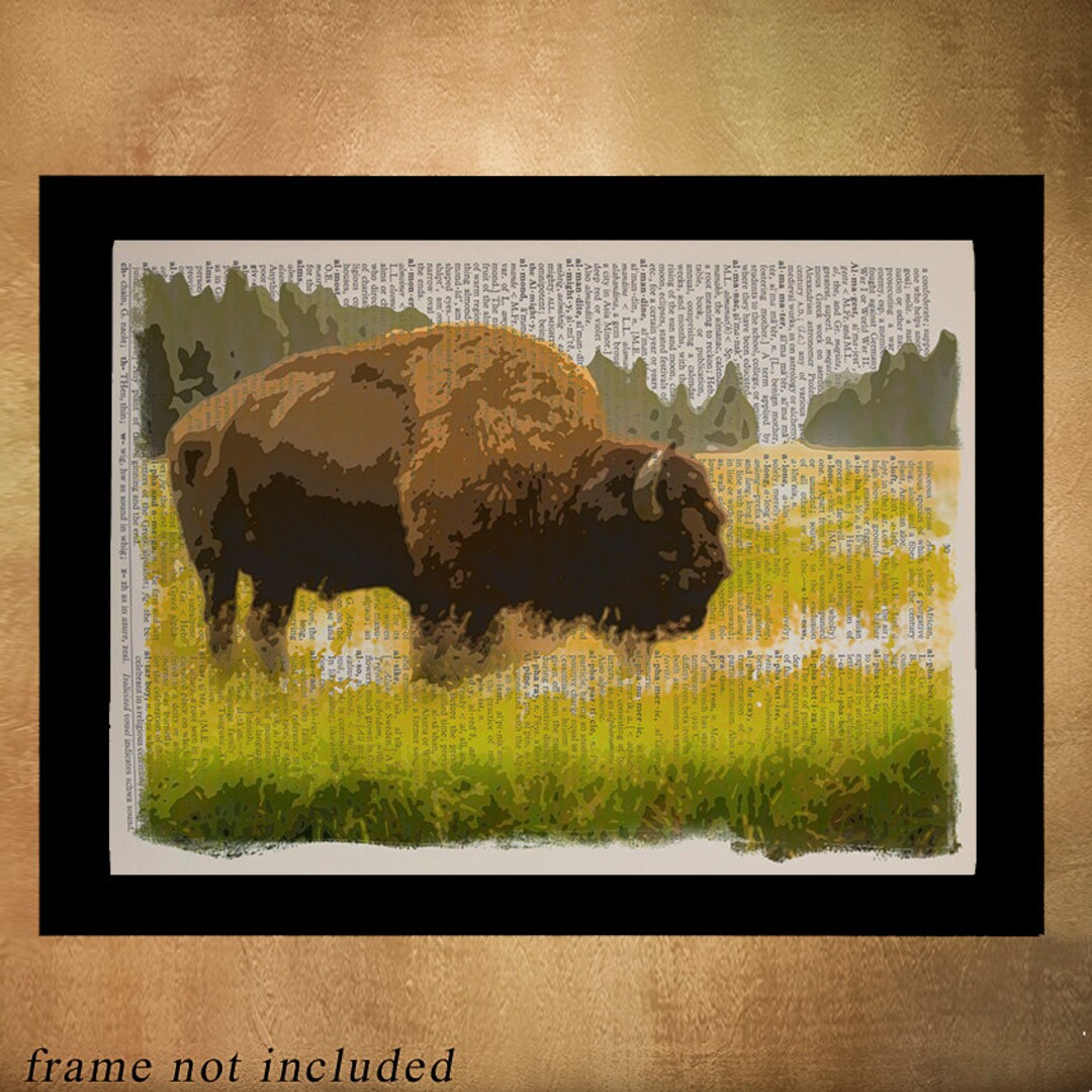 Buffalo Dictionary Art Print Yellowstone Bison Poster Wall Art - Etsy ...