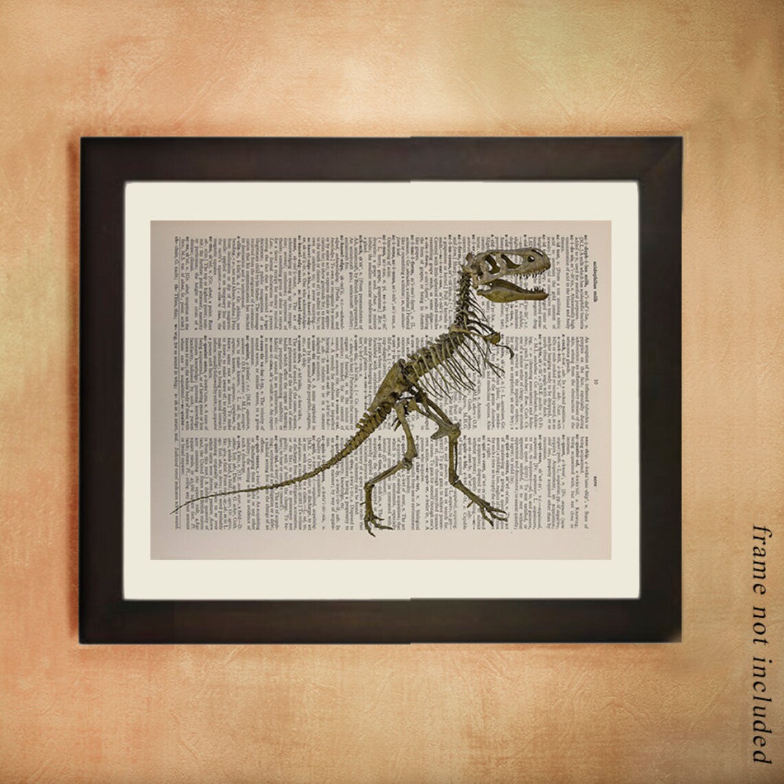 Tyrannosaurus Rex Skeleton Dictionary Art Print Dinosaur T - Etsy