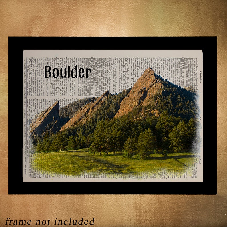Boulder Colorado Art Boulder Dictionary Art Print Flatiron - Etsy