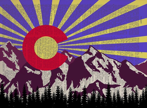 Colorado Flag Mountain Art