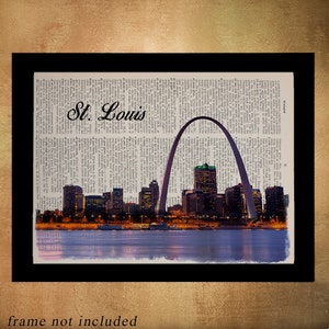 St. Louis Skyline Dictionary Art Print Missouri Gateway Arch - Etsy
