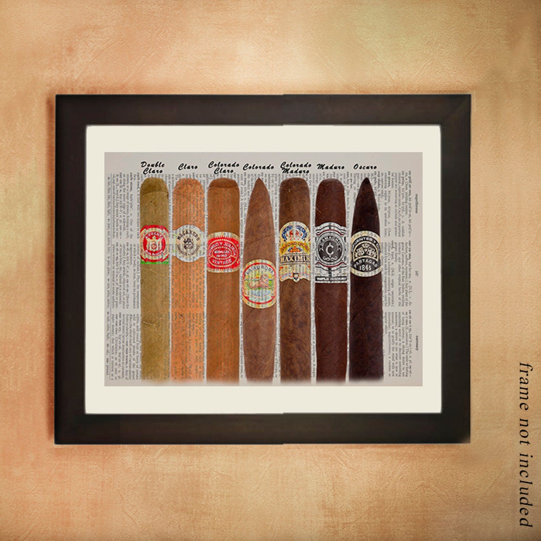 Cigar Dictionary Art Print, Cigar Wrapper Chart Smoke Cigars Tobacco ...