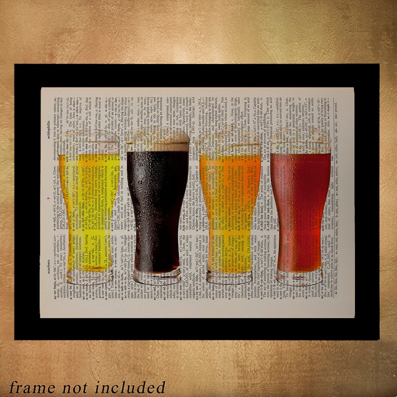 Beer Dictionary Art Print Beer Glasses Micro Brew Microbrew | Etsy
