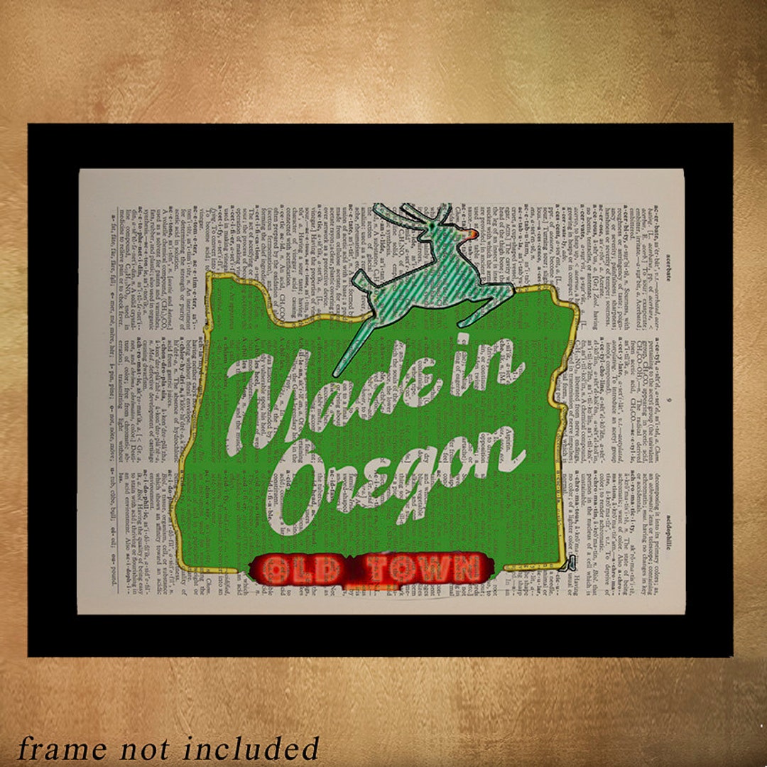 Made in Oregon Sign Dictionary Art Print Portland Oregon Pdx - Etsy