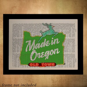 Made in Oregon Sign Dictionary Art Print Portland Oregon Pdx - Etsy