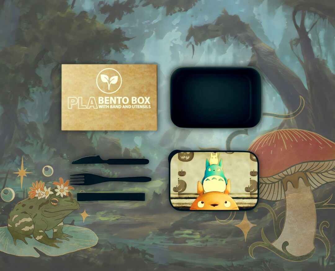 Totoro Inspired Bento Box With Band and Utensils - Etsy