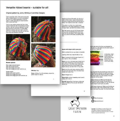 Simple Ribbed Beanie Pattern Crochet Beanie Pattern Striped Hat Pattern ...