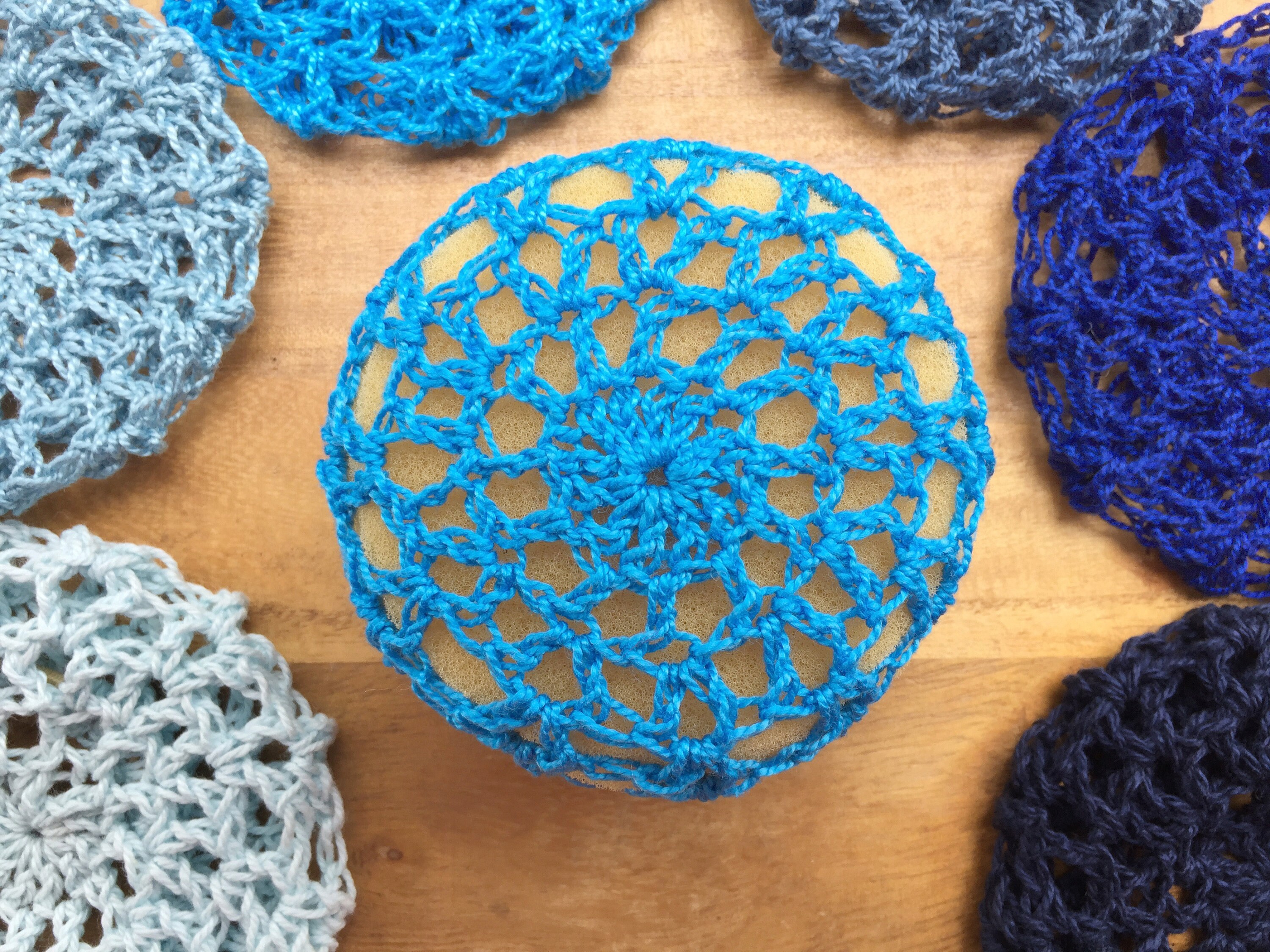 Blue Bun Covers Ballet Bun Cover Crochet Bun Cover Bun Covers Hair Net ...