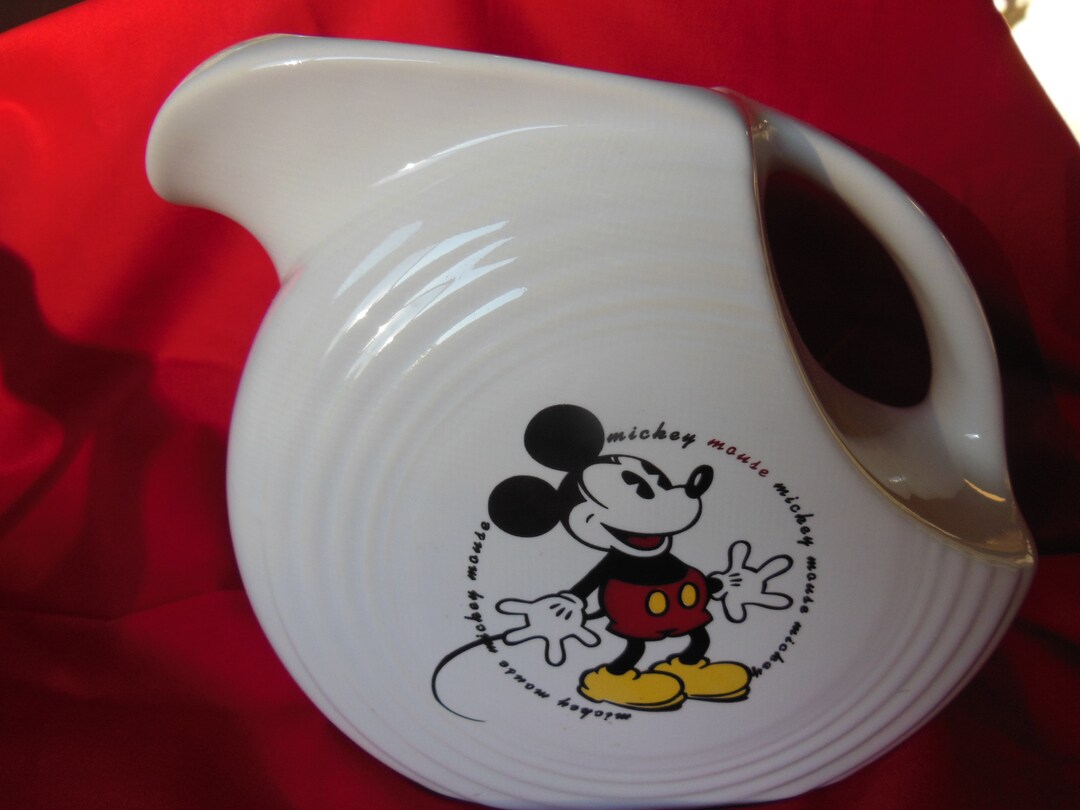 Rare Mickey Mouse Large Disc Water Pitcher Made by Fiestaware - NEW ...