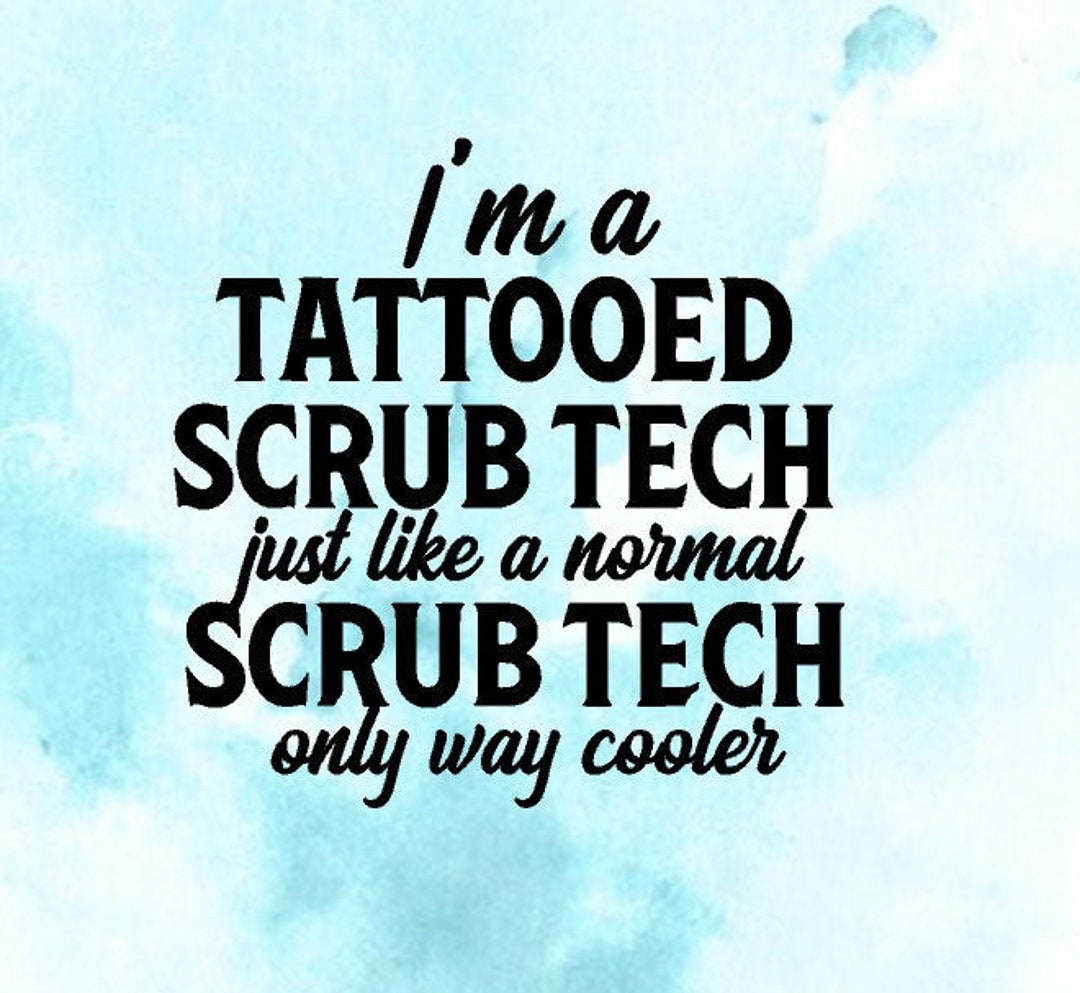 Tattooed Scrub Tech Decal 4x4 - Etsy