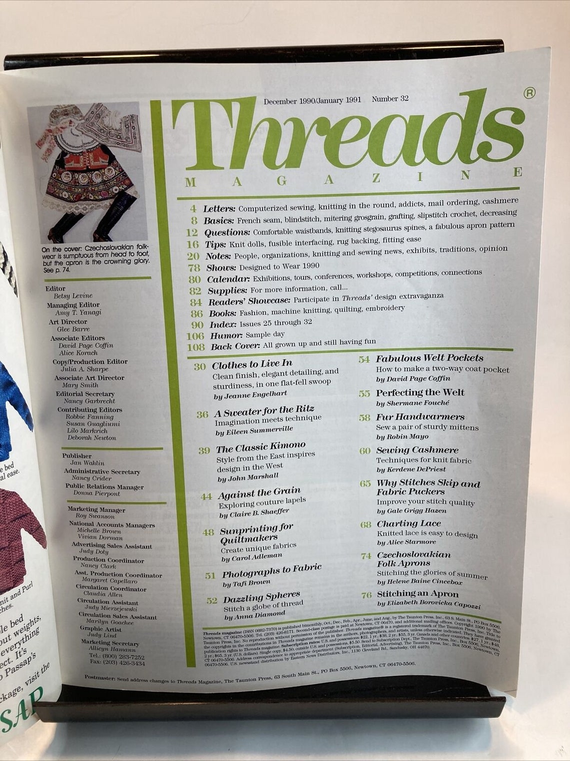 Taunton's Threads Magazine December 1990/ January 1991 #32 See Pics for ...