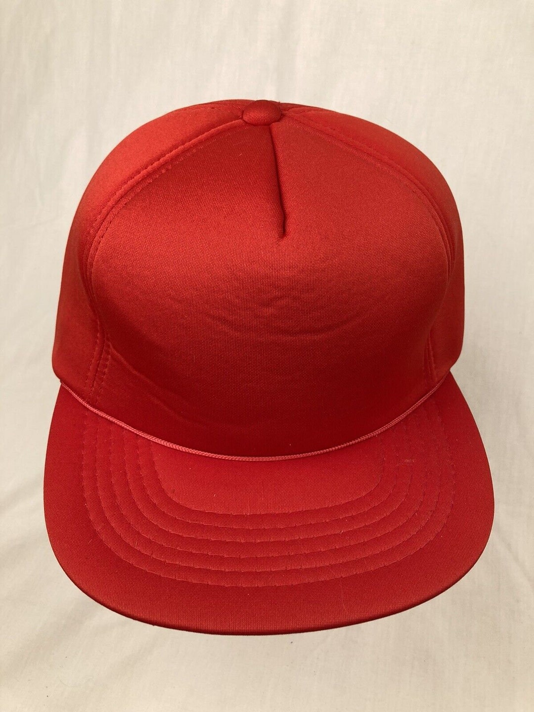 Vintage Red BLANK Foam Padding Flat Bill Ball Cap Hat by Young An - Etsy