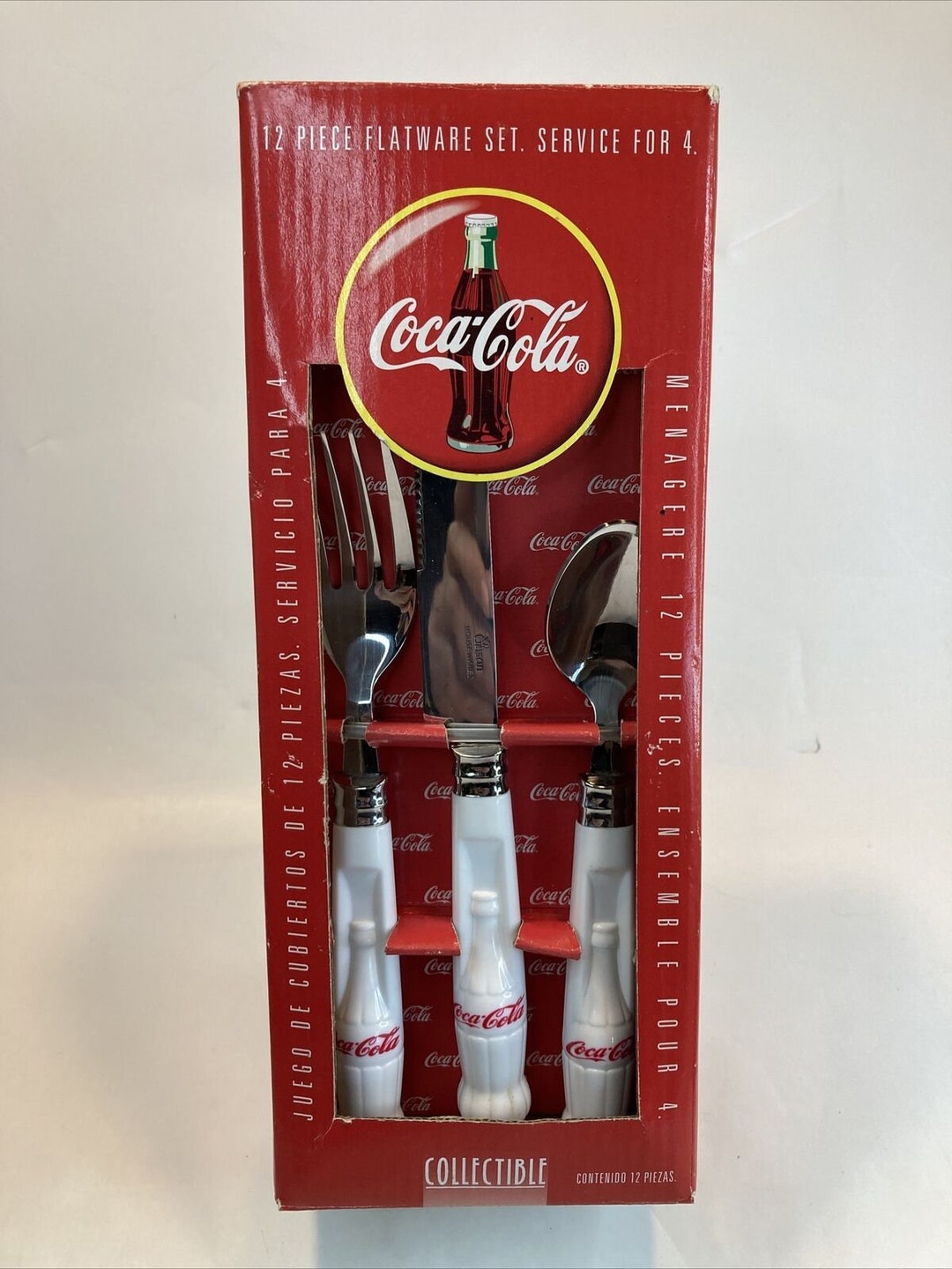 Coca-cola 12 Piece White Contour Bottle 1997 Flatware Set - NIB - Etsy