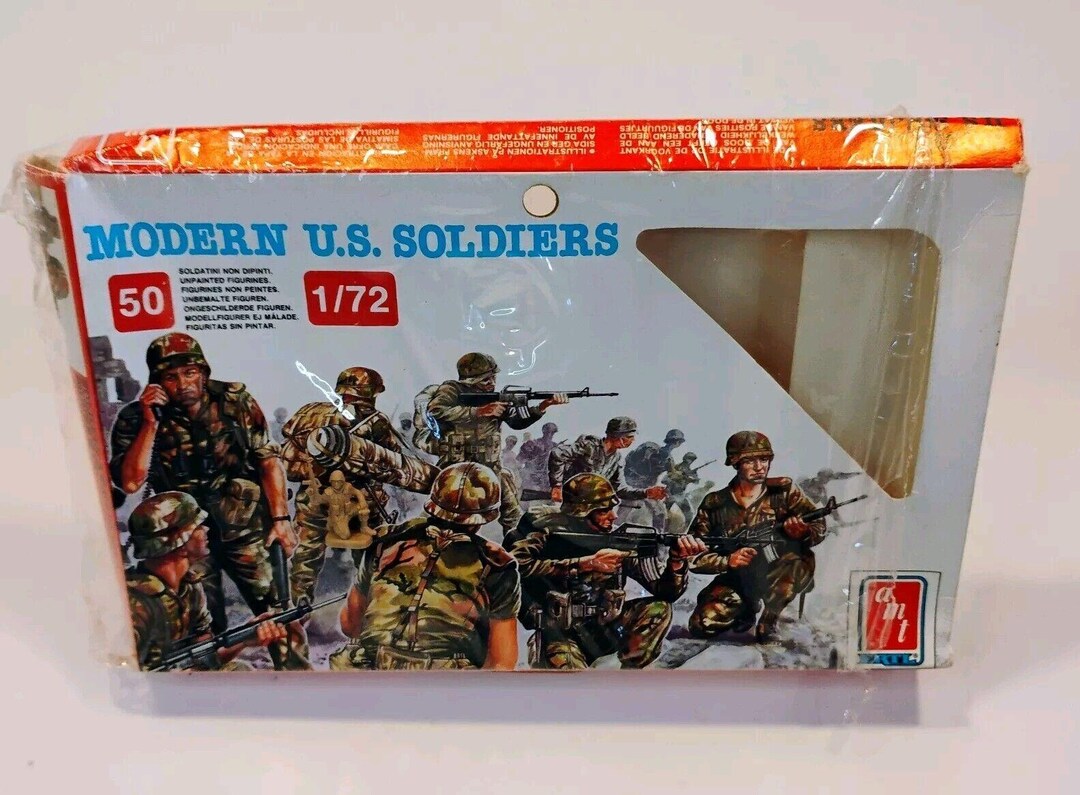Vintage 1988 AMT Ertl Modern U.S. Soldiers Diorama Kit 8654 Scale 1:72 WWII - Etsy