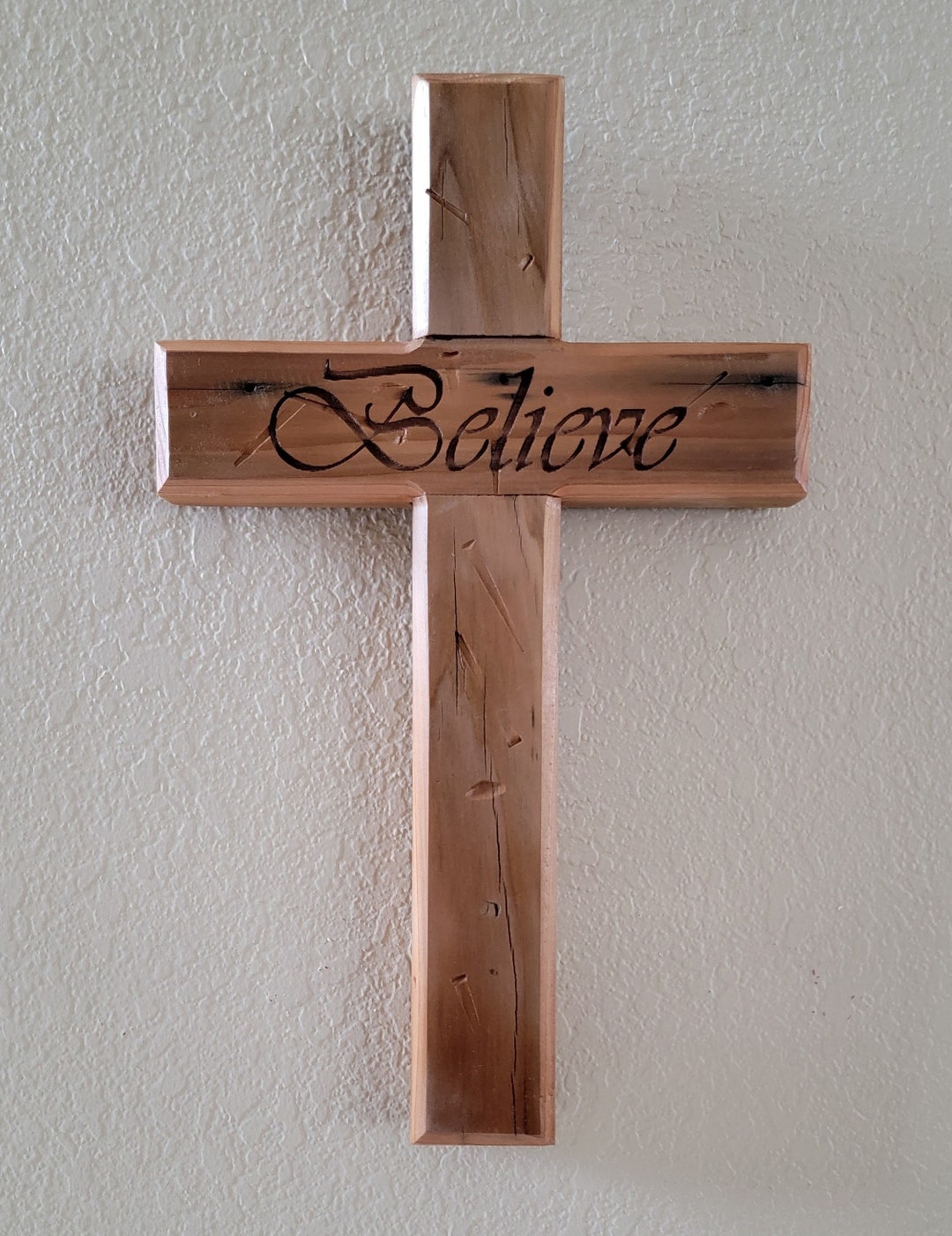 Set of Three Reclaimed Wood Crosses - Engraved - Etsy