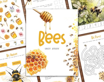 BEES Unit Study, Honey, Beehive, Pollination, Nature, Printable ...