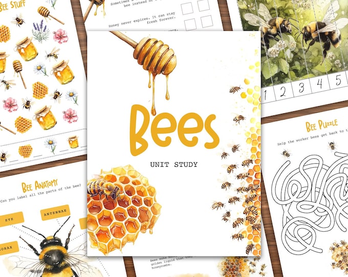 BEES Unit Study, Honey, Beehive, Pollination, Nature, Printable ...