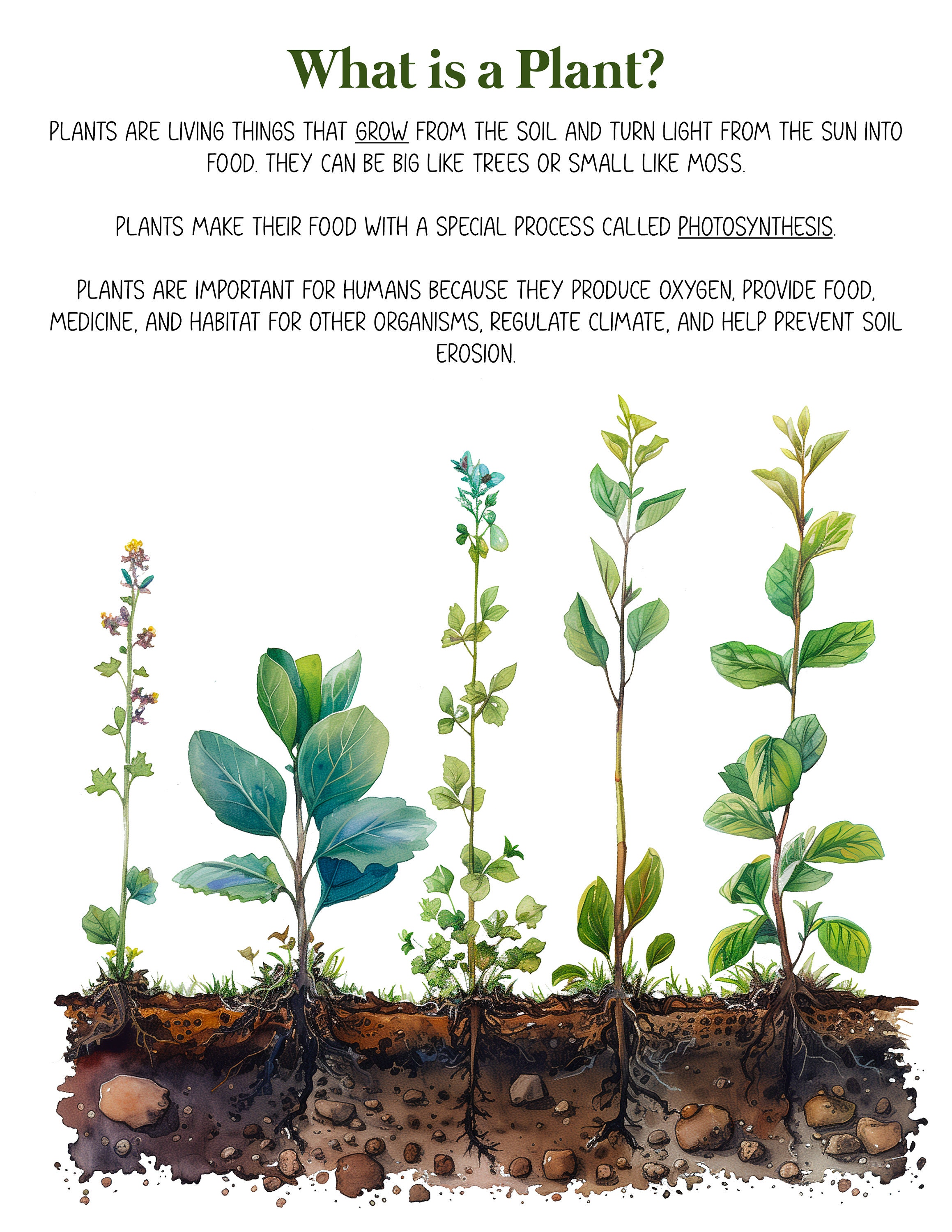 PLANT Unit Study, Life Cycle of a Plant, Plant Anatomy, Printable ...