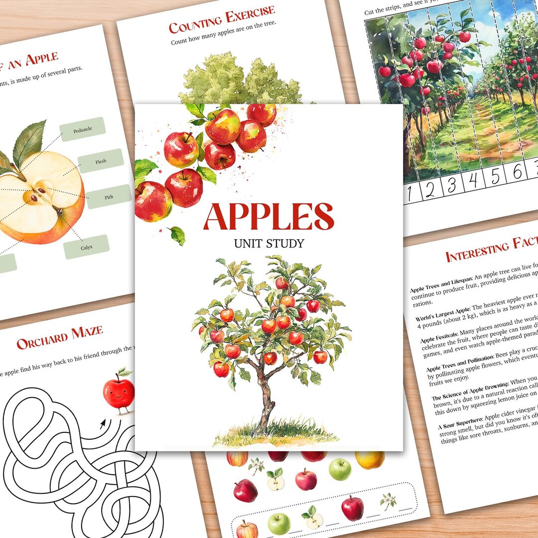 APPLES Unit Study, Fruit, Fall Study, Nature, Printable, Montessori ...