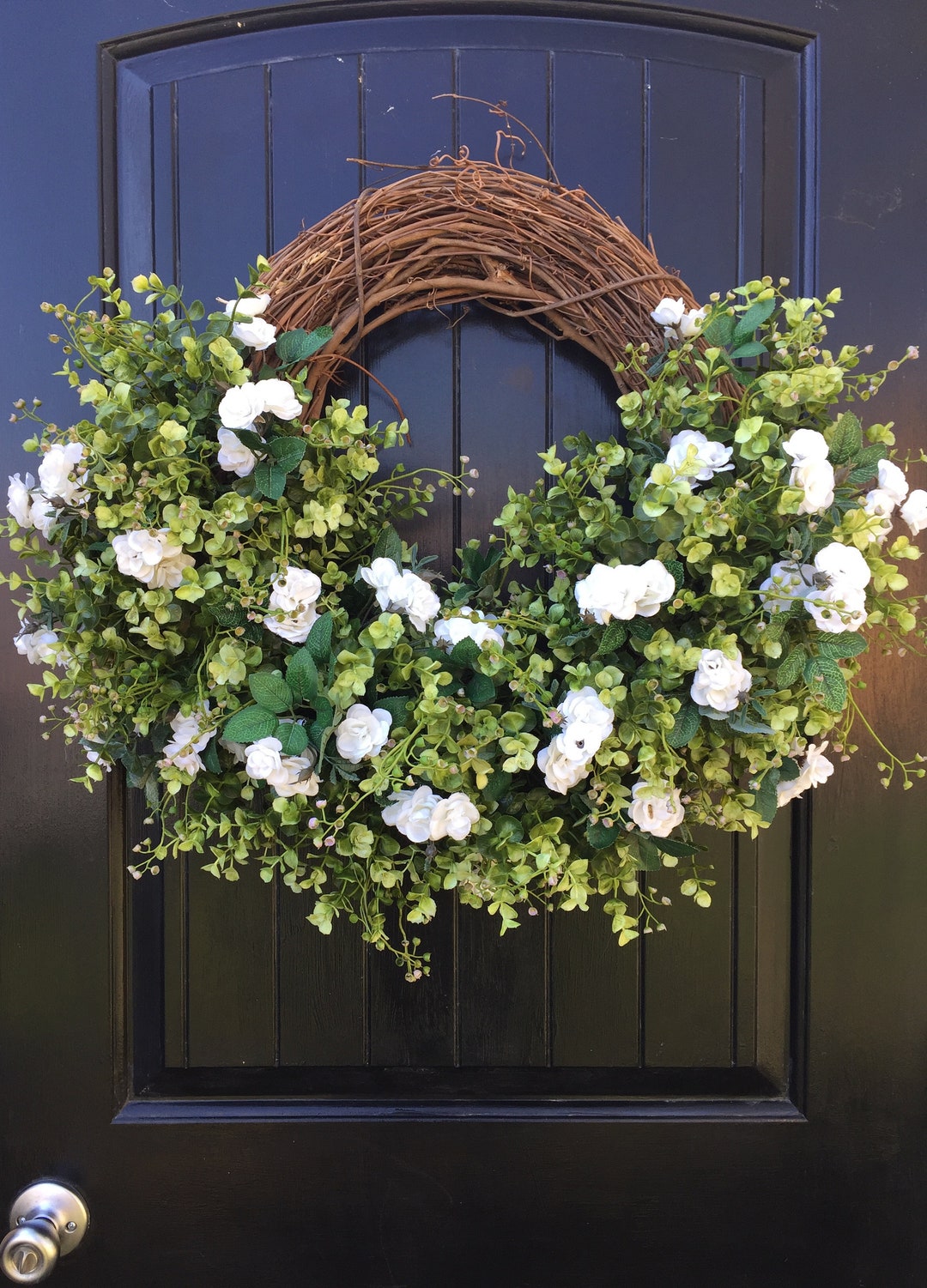 Spring Wreath Spring Decor Rose Wreath Rose Eucalyptus - Etsy