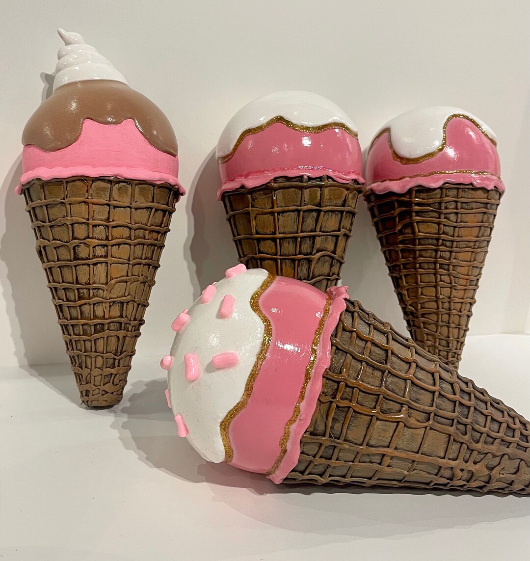 Large Icecream Cone Prop, Christmas Tree Ornament, Wreath Attachment ...