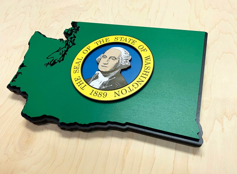 Washington State Shape Wood Flag Washington State Flag - Etsy