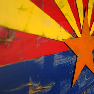 Arizona Vintage Wood Flag, Arizona Weathered Wooden Flag, Arizona ...