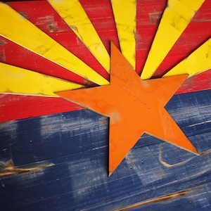 Arizona Vintage Wood Flag, Arizona Weathered Wooden Flag, Arizona ...