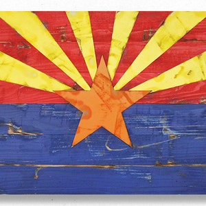 Arizona Vintage Wood Flag, Arizona Weathered Wooden Flag, Arizona ...