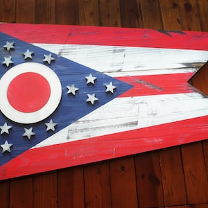 Ohio Vintage Wood Flag, Ohio Wooden Flag, Ohio Flag, Ohio, Wooden Flag ...