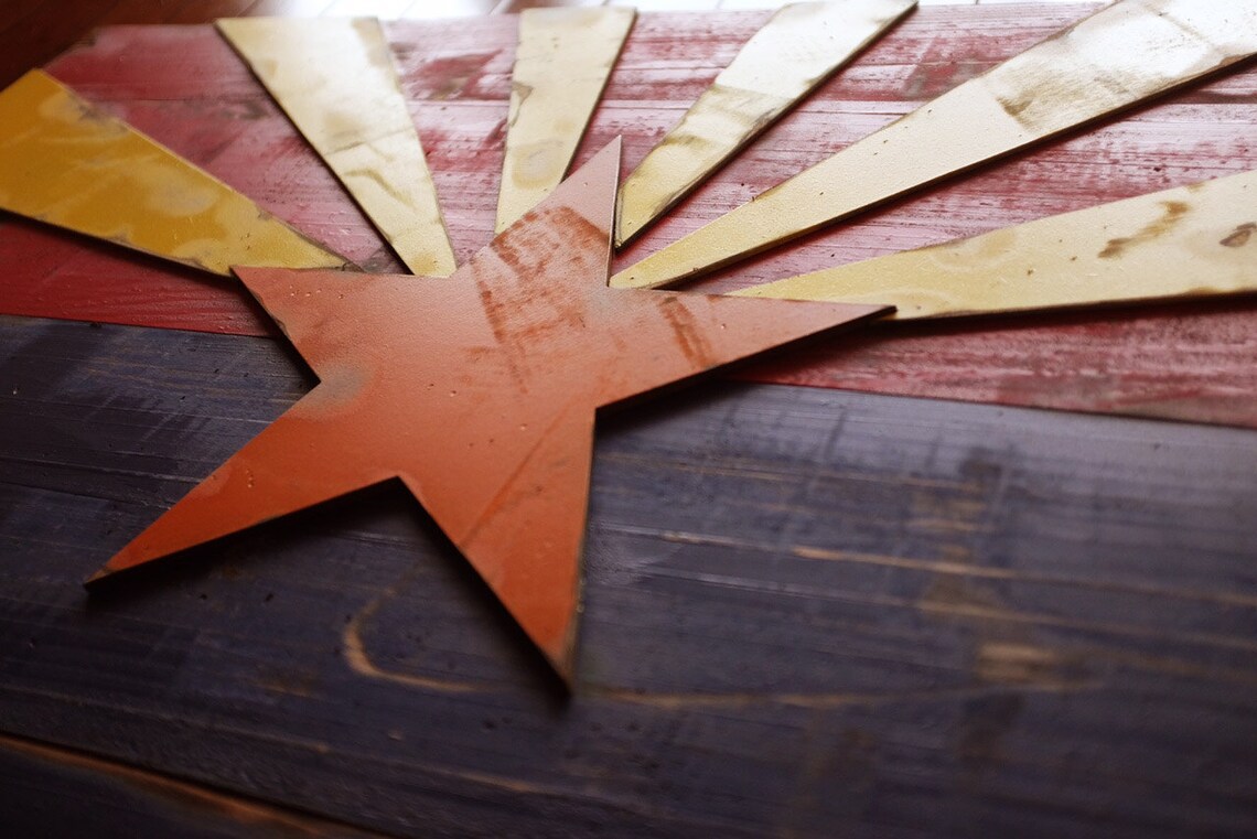 Arizona Vintage Wood Flag Arizona Weathered Wooden Flag - Etsy