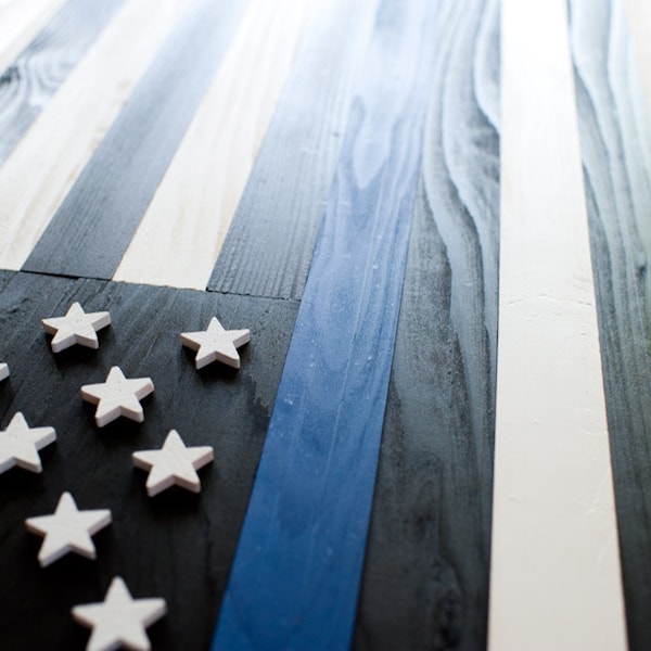 Wooden Thin Blue Line Flag - Etsy