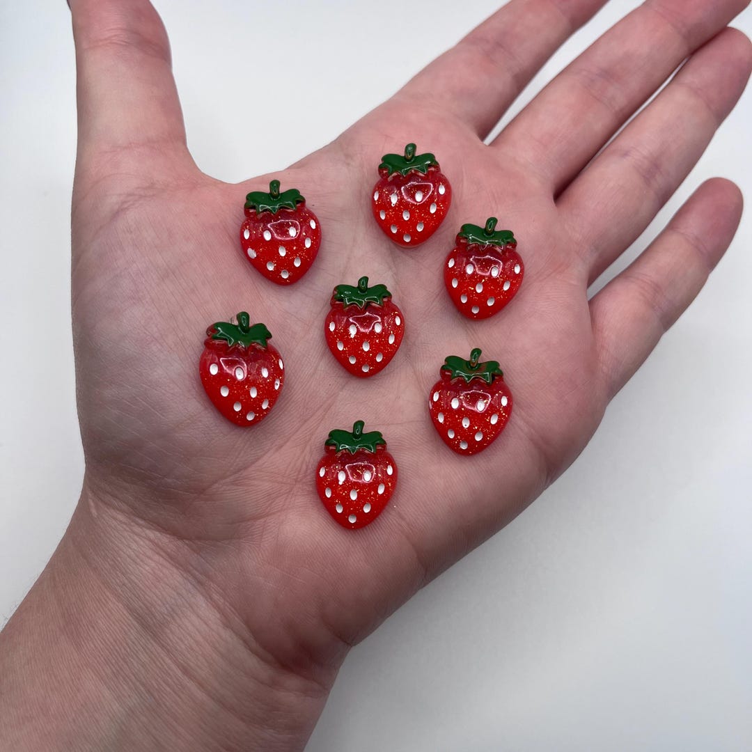 SECONDS SALE Strawberry Magnet, Glitter Fruit Magnet, Funky Decor ...