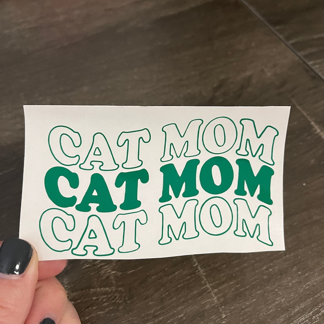 Cat Mom Decal, Car Decal, Window Decal, Cat Decal, Laptop Decal, Water ...