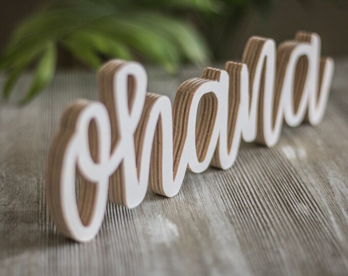 Ohana Beachy Wooden Name Sign Hawaii Cutout Stand Alone Word | Etsy