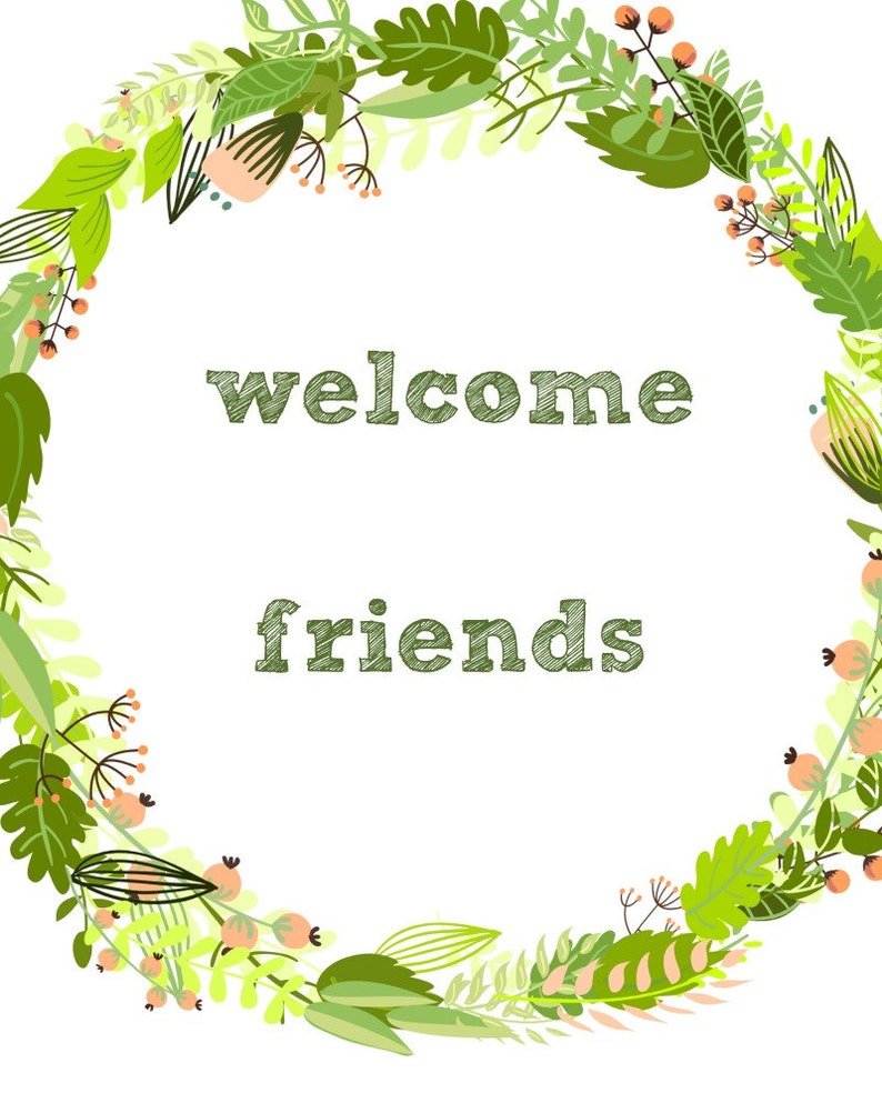 WELCOME FRIENDS Printable Image / Welcome Sign / Housewarming - Etsy