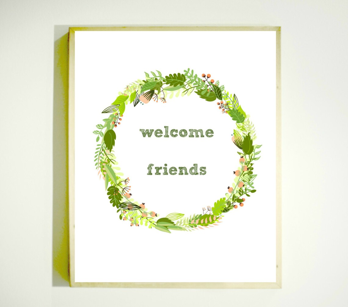 WELCOME FRIENDS Printable Image / Welcome Sign / Housewarming - Etsy