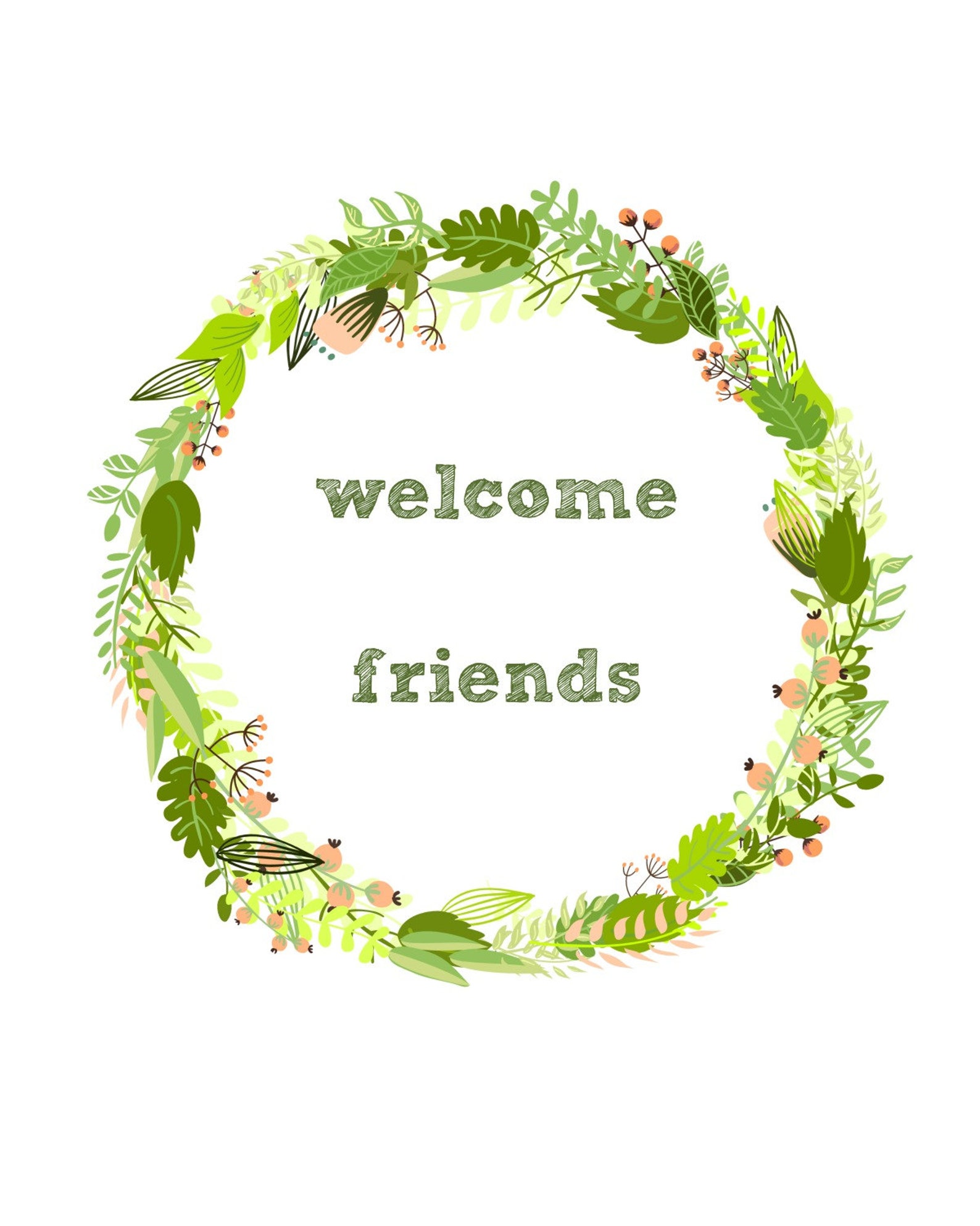 WELCOME FRIENDS Printable Image / Welcome Sign / Housewarming - Etsy