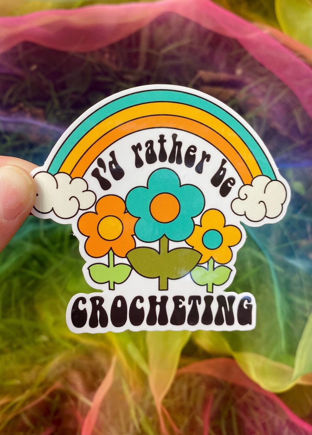 Crochet Sticker, Crochet, Laptop Stickers, Water Bottle, Crochet Gift ...