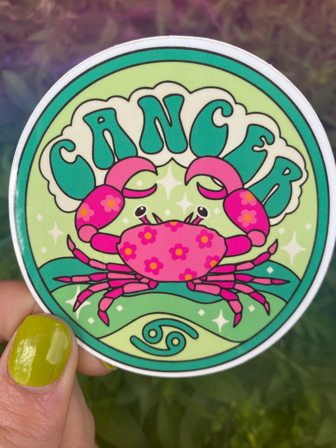 Cancer Sticker, Zodiac Sign, Laptop Stickers, Water Bottle, Astrology ...