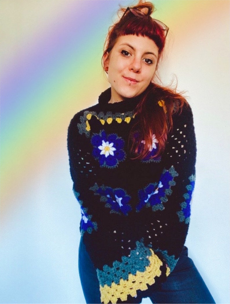 CROCHET PATTERN Funky Flower Sweater - Etsy