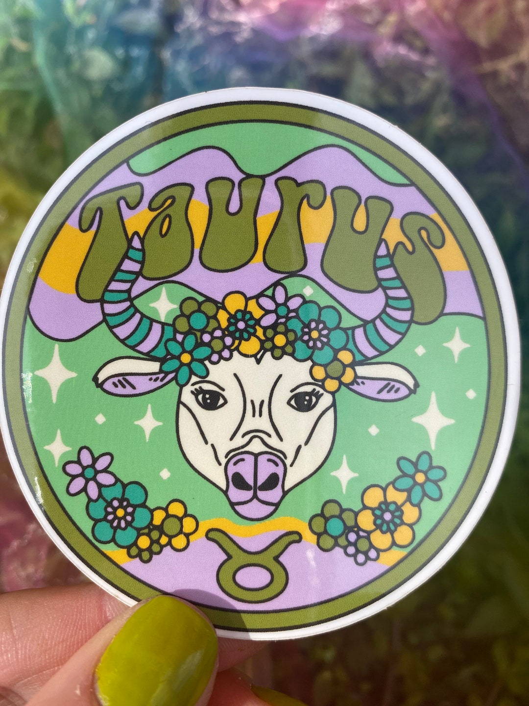 Taurus Sticker, Zodiac Sign, Laptop Stickers, Water Bottle, Astrology ...