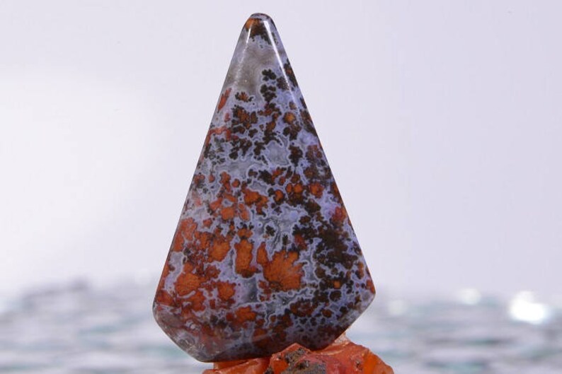 Canadian River Agate 40x26x6.4mm Cabochon Blue Agate Canadian River ...