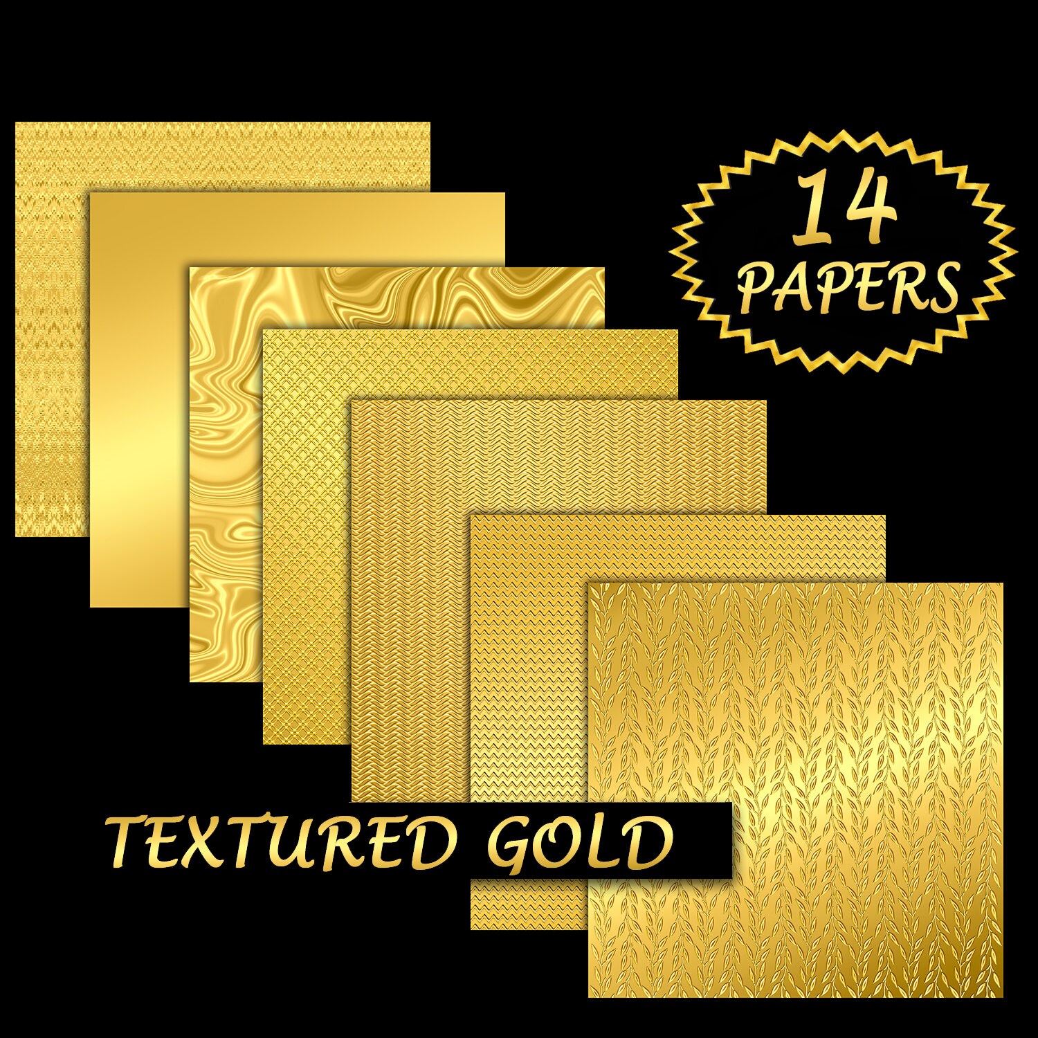 Gold Foil Backgrounds, Textured Gold Digital Paper, Gold Leaf Backdrops ...